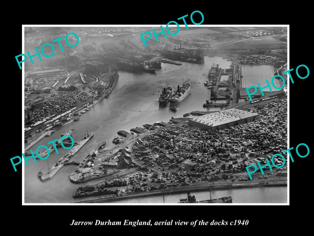 OLD POSTCARD SIZE PHOTO OF JARROW DURHAM ENGLAND VIEW OF THE DOCKS ...