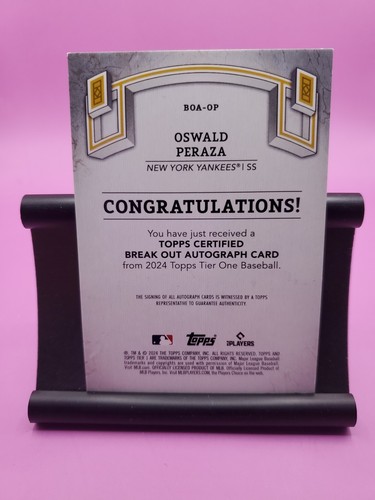 2024 Topps TIER ONE Breakout Auto Card OSWALD PERAZA BOA-OP 03/10 | eBay