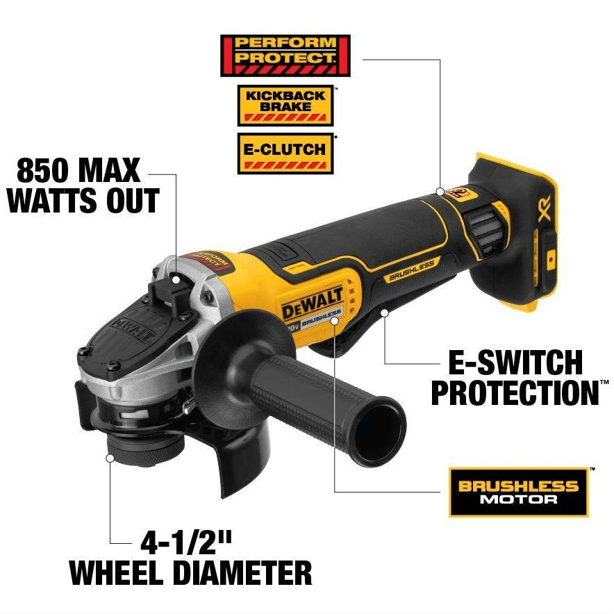 DeWalt DCG413B 4.5" 20V MAX XR Angle Grinder w/ Paddle Switch ...
