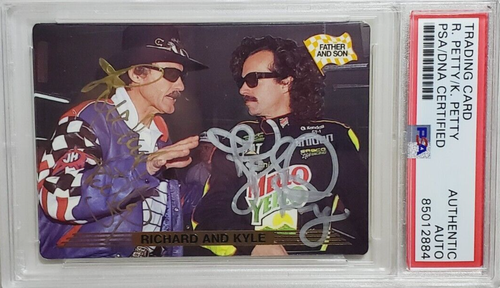 1993 Action Packed #160 Kyle & Richard Petty Dual Signed Card Autograph ...