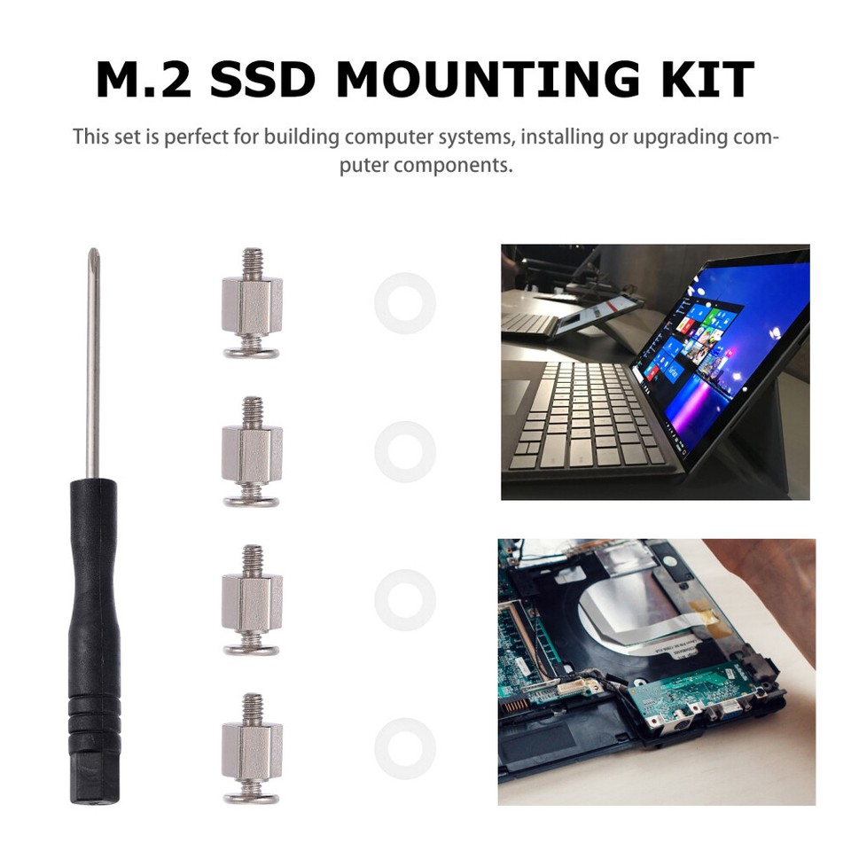 1 Set M.2 SSD Screw Kit Stainless Steel NGFF NVME SSD Standoff Mounting ...