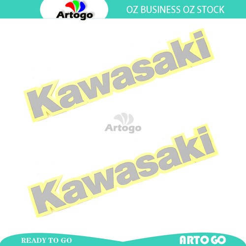 2 X 240 x 42mm Fit KAWASAKI Silver Fork Swingarm Fender Sticker ...