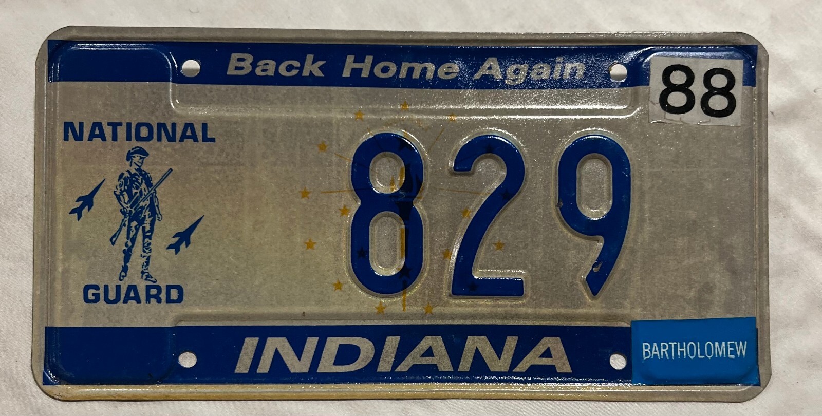 LICENSE PLATES INDIANA 829 1 1988 NATIONAL GUARD 16965 | eBay