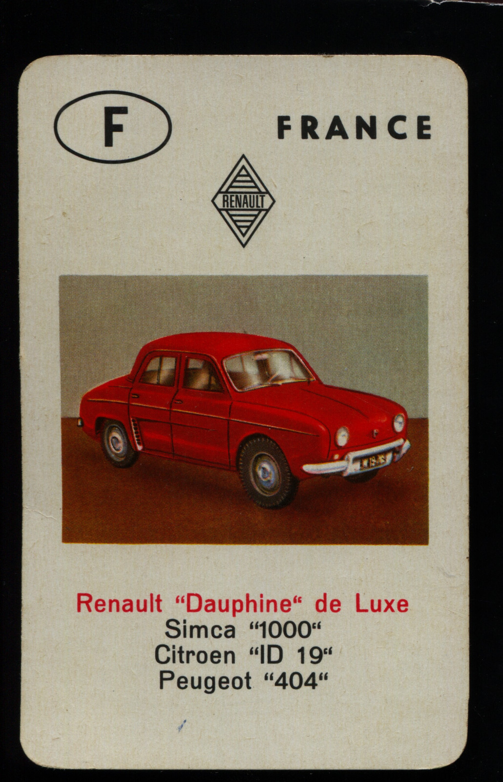 Renault Dauphine De Luxe Kwartet card/Quartet card/Spielkarte Trading ...