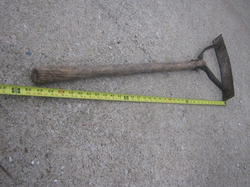 Vintage Weed Grass Trimmer Sling Blade Wood Handle Rustic Yard Sickle ...