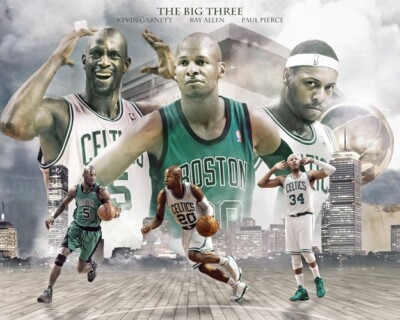 2008 Boston Celtics BIG 3 Glossy 8x10 Photo Kevin Garnett and Paul ...