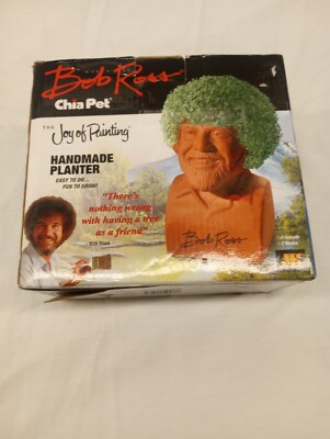 Bob Ross Chia Pet "The Joy of Painting" Handmade Planter NIB - New ...