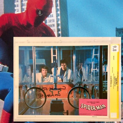 CGC 9.8 SS Spider-Man Lobby Card #7 signed by Nicholas Hammond 11x14 ...