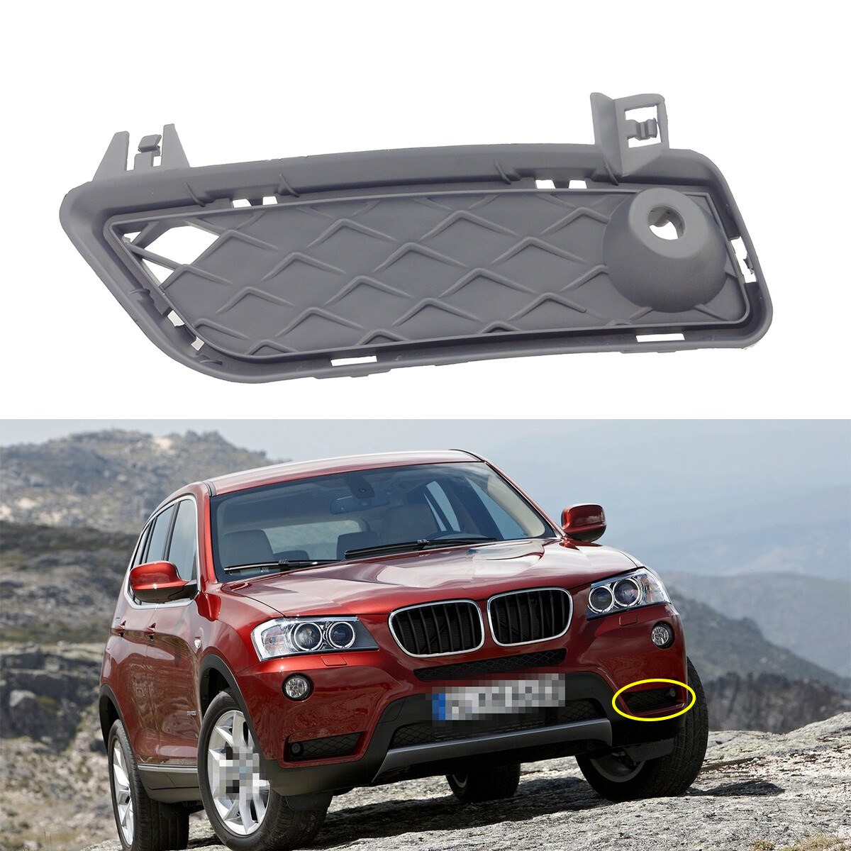 FRONT BUMPER LOWER GRILL COVER MOLDING LEFT 51117249595 for BMW F25 X3 ...