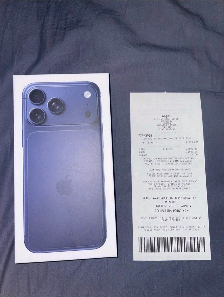 iPhone 17 Pro Max 1TB - Deep Blue - Brand New - Unlocked | eBay UK
