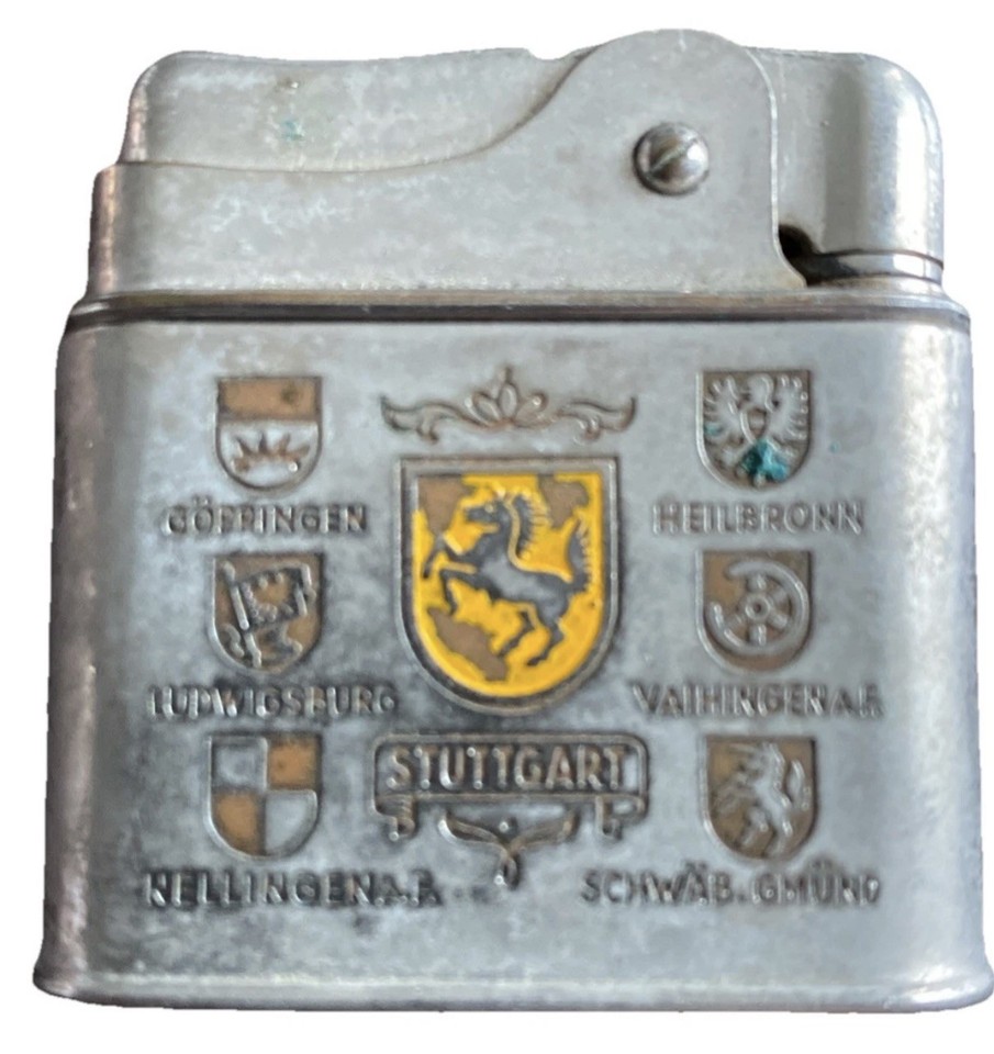 Vtg 1940s Stuttgart Lighter Collectable Germany WWII Etched Coat Of ...