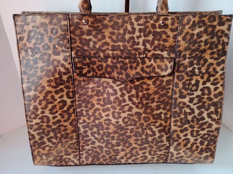 Rececca Minkoff Leopard Animal Print Leather Tote Double Straps $345 | eBay
