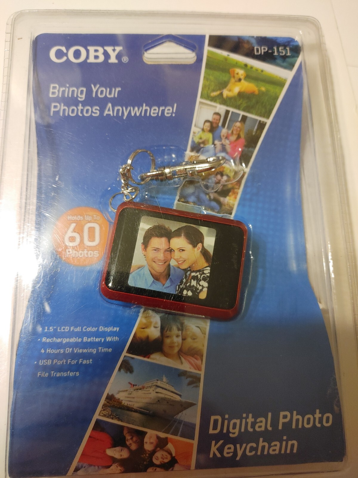 COBY Digital Photo Keychain DP-151 Holds 60 Color Pics 1.5" Display ...