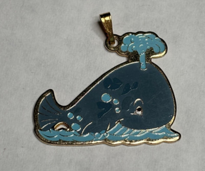 Vintage Gold Tone and Blue Enamel Whale Charm | eBay UK