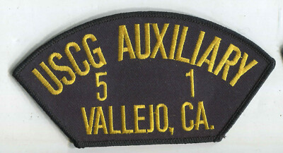 USA Base Cap Patch USCG AUXILIARY 5 1 VALLEDO; CA 150 mm (z138) | eBay.de