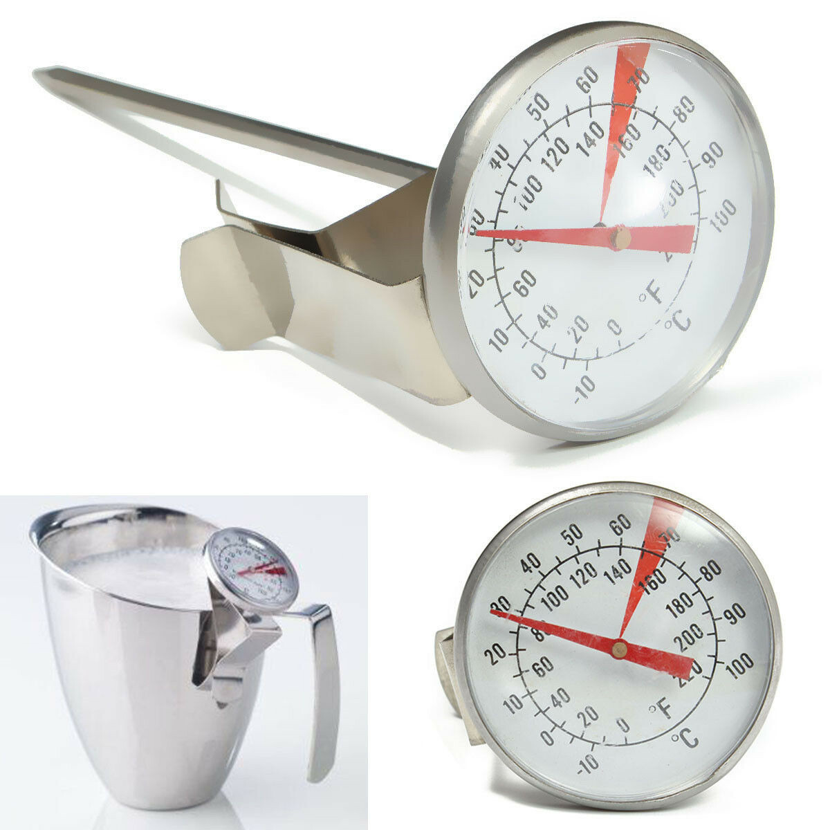 -10-110°C Stainless Steel Coffee Latte Milk Frothing Thermometer Probe ...