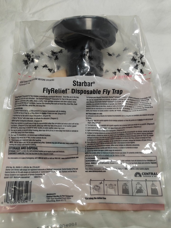 Starbar Outdoor Giant Fly Relief Disposable Fly Trap, Hanging, New | eBay