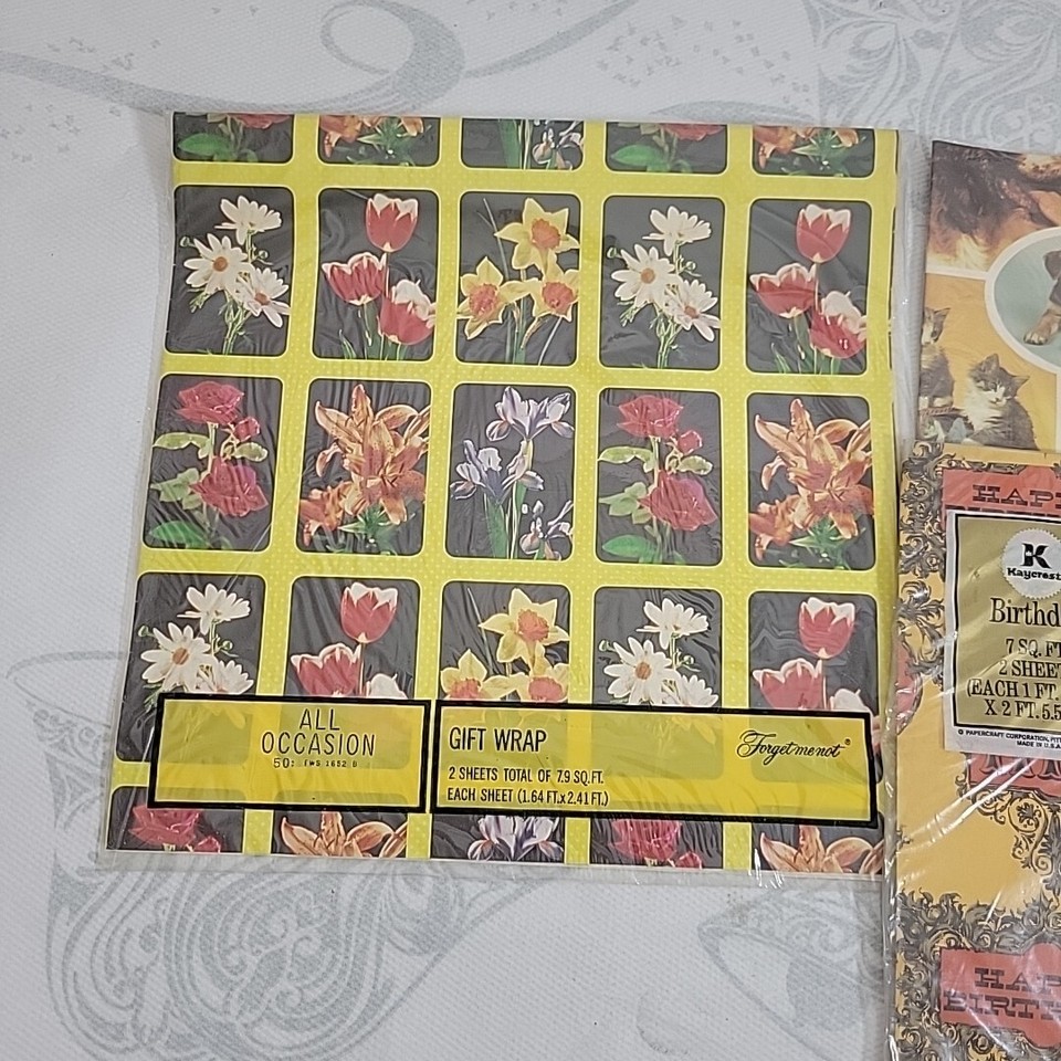 VTG Wrapping Paper Mixed Lot Gift Wrap Gordon Fraser American Greetings ...