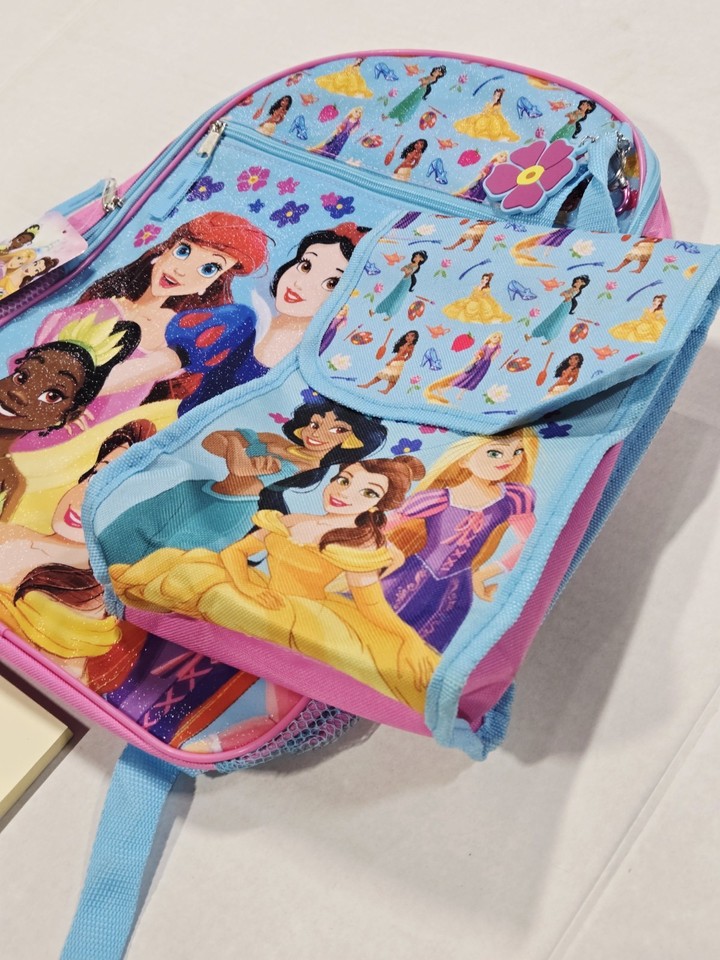Disney Princesses 16" Nylon Backpack with Lunch Bag set for Girls 3+ | eBay