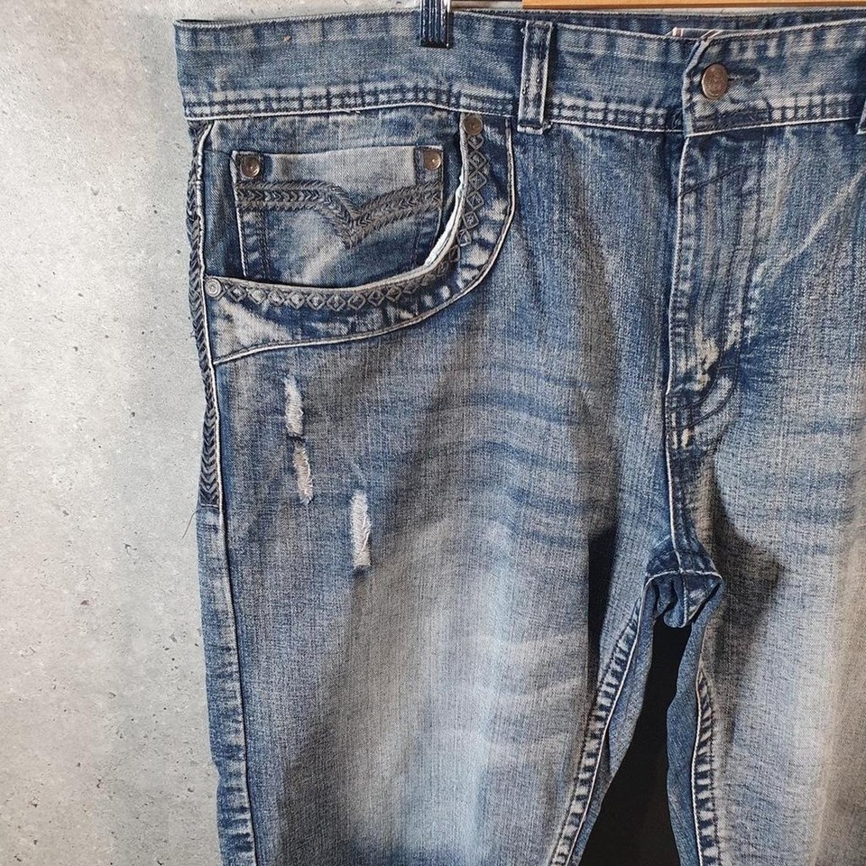 Vintage Monarchy Embroidered Y2K Denim Shorts Mens W48 Blue | eBay UK