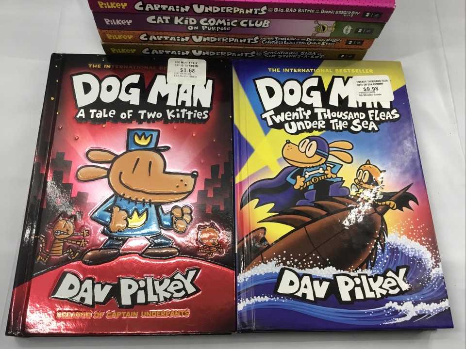 Dav Pilkey Dog Man Cat Kid Captain Underpants 7 Book HARDBACK Fiction ...