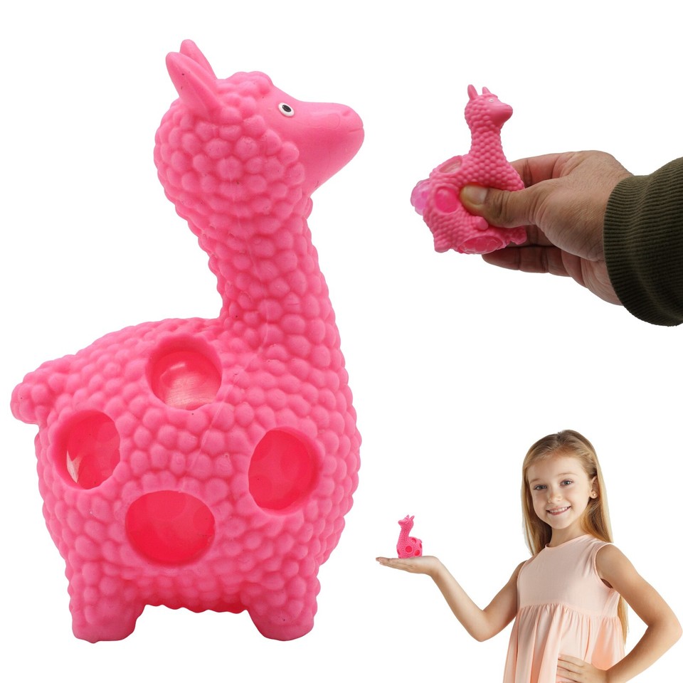 9.5cm Unicorn Llama Squeezy Crystal Filled Ball, Stress Relief Fun ...