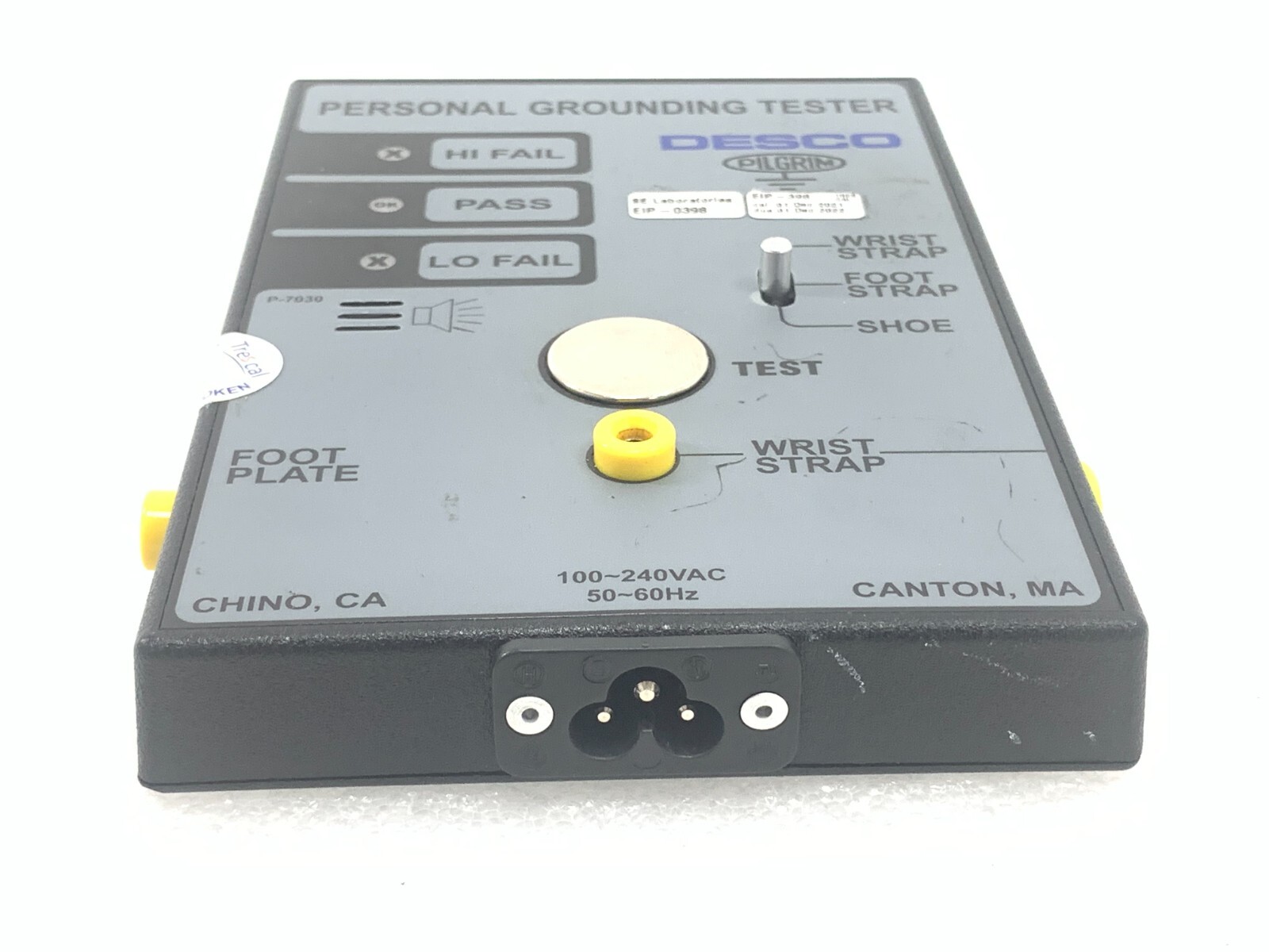 DESCO PILGRIM SYSTEMS MRT 98280 PERSONAL GROUNDING TESTER 120VAC NO ...