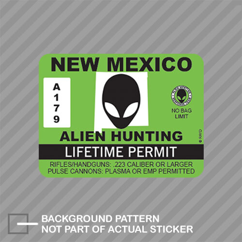 New Mexico Alien Hunting Permit Sticker Decal Vinyl UFO NM | eBay