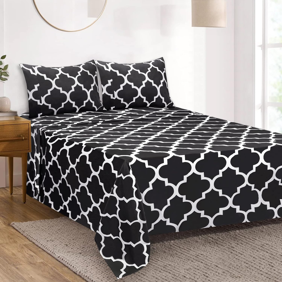 Queen Bed Sheet Set - Super Soft Brushed Microfiber 1800 Thread Count ...