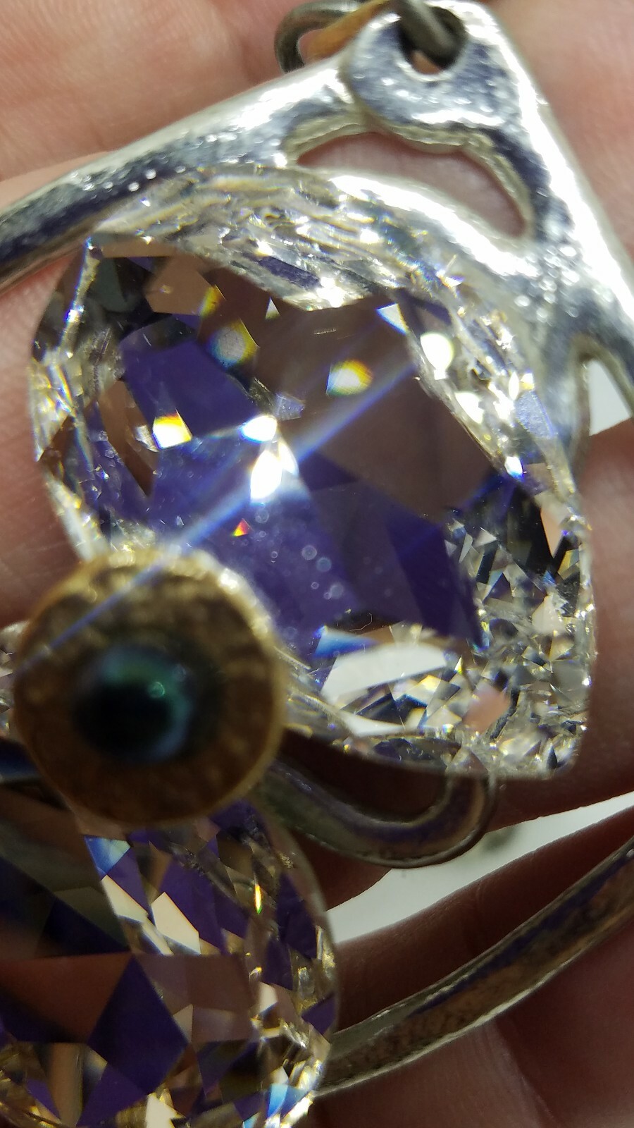 Vintage J. Jansen Modernist Silver & Gold Tone Clear … - Gem