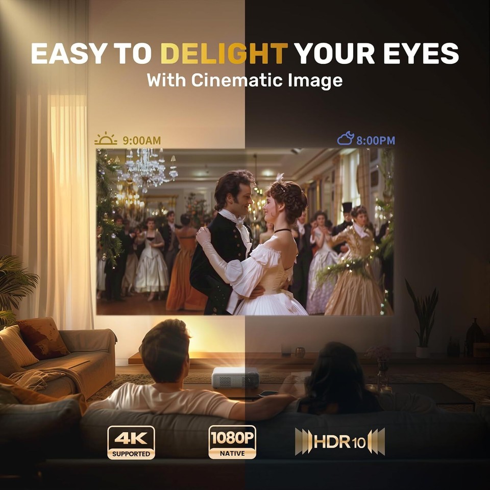 4K Smart 3D Projector DoIby 1080P 5G WiFi Bluetooth Video Home Theater ...