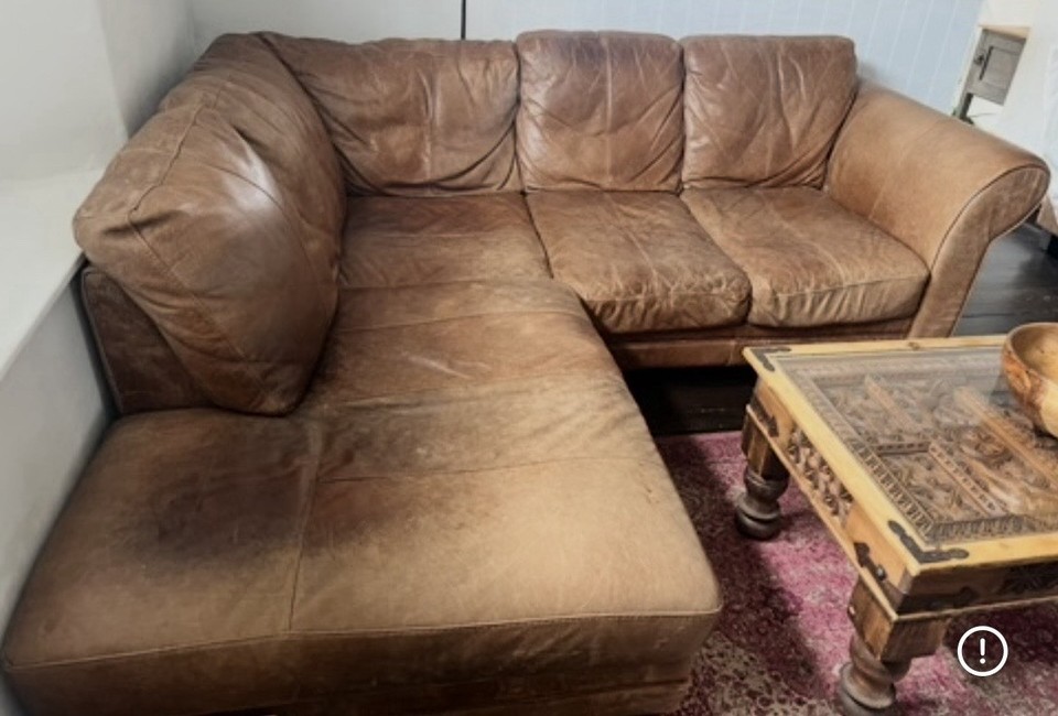 DFS Tan Brown Leather Armchair And Corner Sofa Right Hand | eBay UK