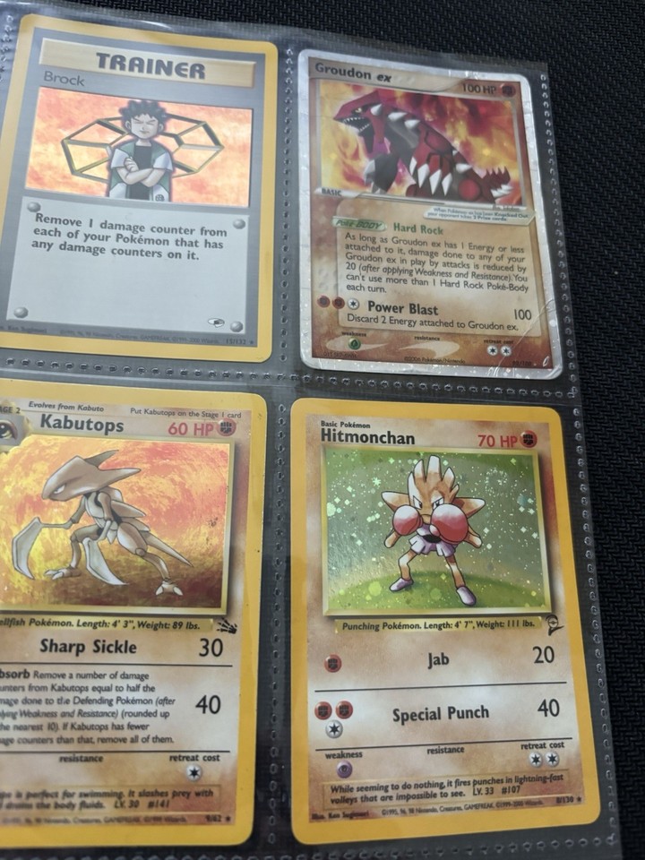 Pokemon Vintage Lot First Edition Kabutops Aerodactyl Hitmonchan Swirl ...