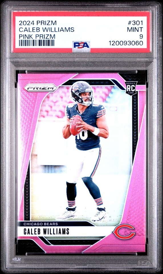 CALEB WILLIAMS 4 CARD PSA LOT 2024 DONRUSS PRIZM MOSAIC PINK BEARS ...