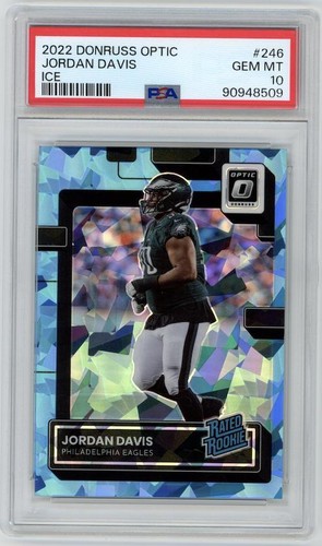 JORDAN DAVIS 2022 Donruss Optic Rated Rookie Ice Prizm /15 PSA 10 ...