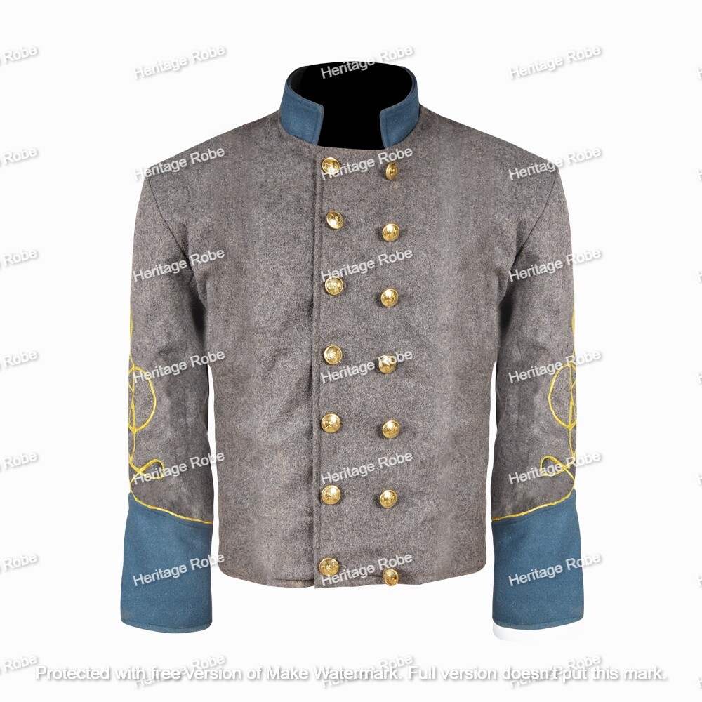 US Civil War Confederate Grey Shell Jacket Sky Cuff Collar DDP - No ...