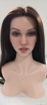 Realistic Silicone Sex Doll Head Real Oral Mobile Jaw Masturbator Implanted Hair | eBay
