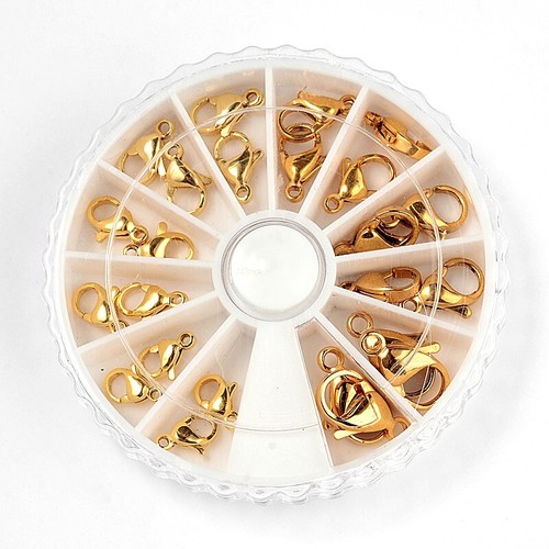 24pcs/box 304 Stainless Steel Lobster Claw Clasps DIY Jewelry Making 9 ...