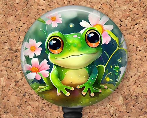 Badge Reel - Cute Frog ID Card Holder 8270 | eBay