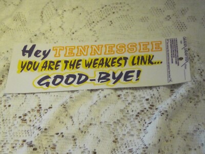 LOUISIANA STATE LSU BUMPER STICKER (HEY TENNESSEE GOOD-BYE) 3.5" X 9 ...