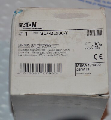 Eaton SL7-BL230-Y Yellow Led Beacon Flashing Light Effect 73mm Base 230 ...