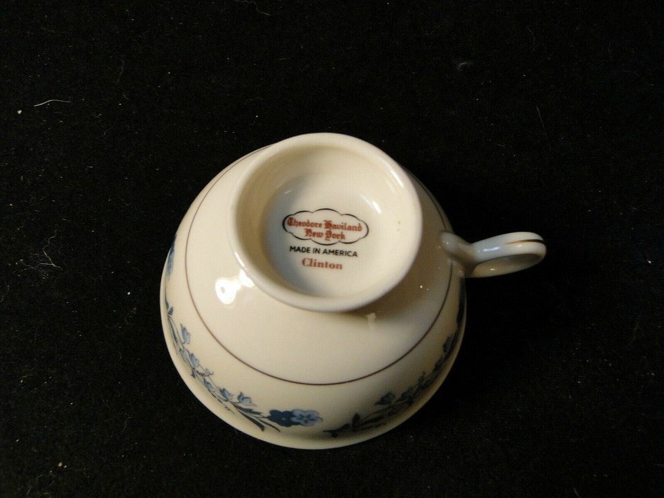 Theodore Haviland NY Clinton Tea Cup Saucer Sets Blue Flowers 2 ...