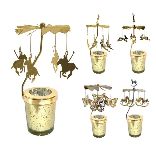 Butterfly Rotary Carousel Spinning Tea light Candle Holder Tea Light ...