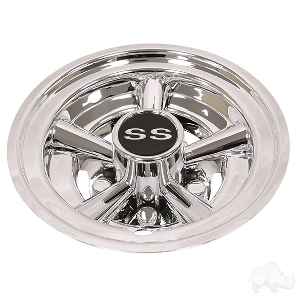 (1) Golf Cart 8" RHOX Wheel Cover SS Chrome Fits Club Car EZGO & Yamaha ...