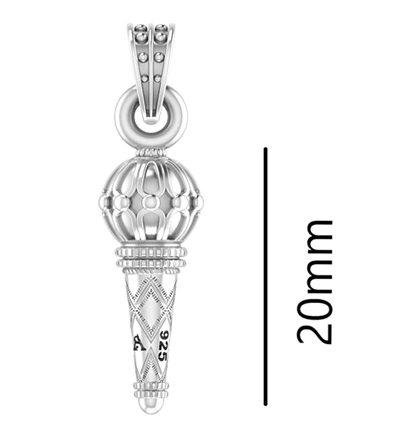 925 Pure Sterling Silver God Hanuman Gada Pendant for Men Women Good ...