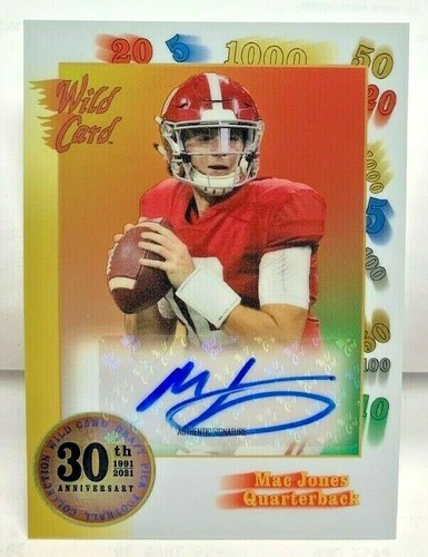 Mac Jones 2021 Wild Card 30th Anniversary Draft Picks RC Autograph Auto ...