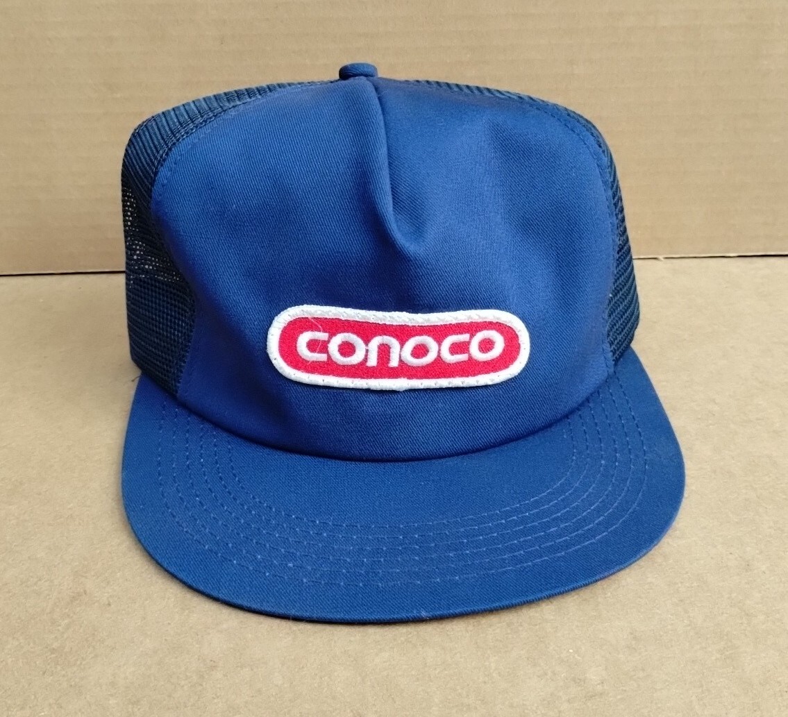 Vintage Conoco Logo Trucker Snapback Hat Mesh Cap .. … - Gem