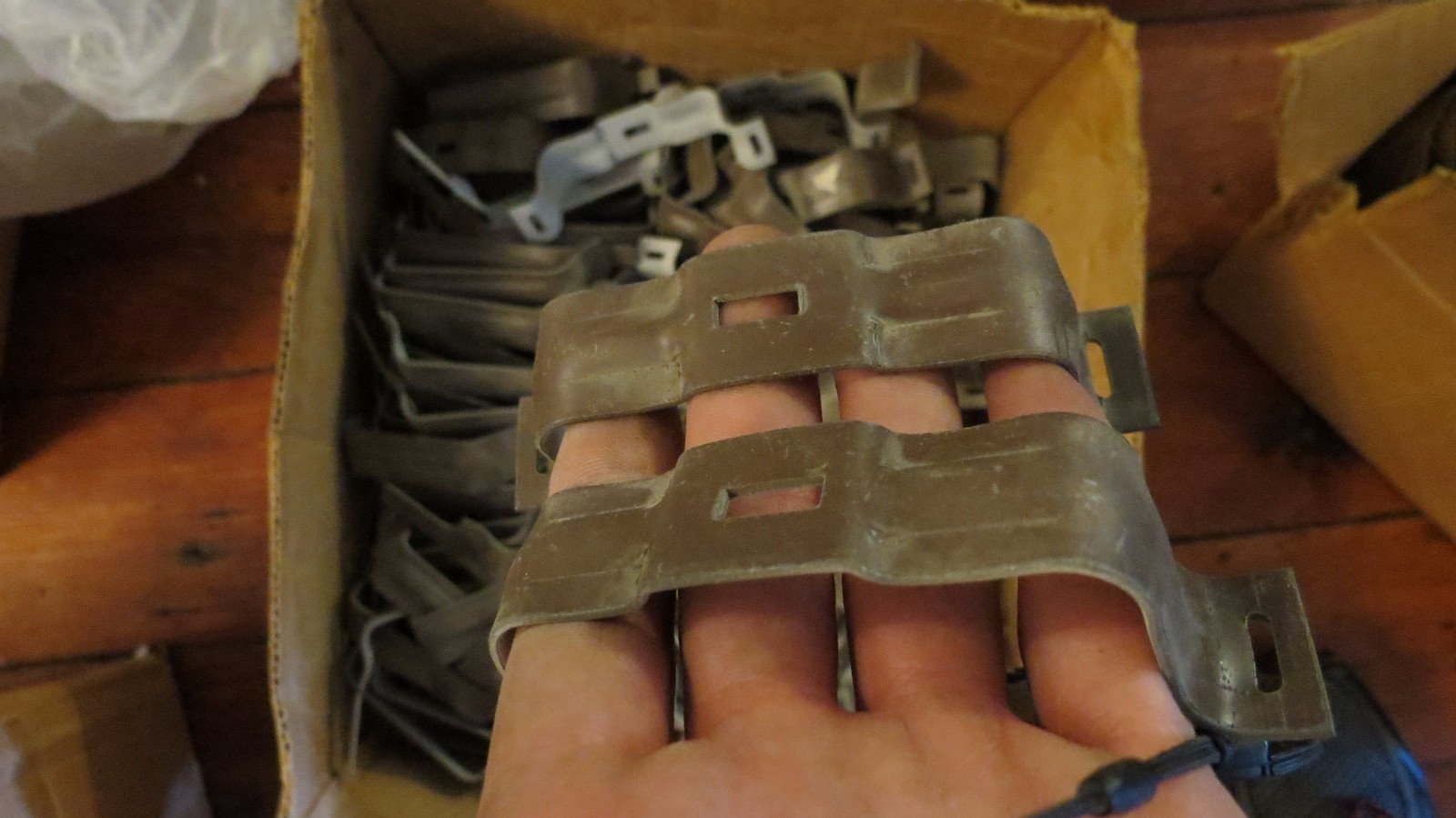 10 - 2.5" x 3" inch Gutter Downspout Cleat Brown Heavy Duty Galvanized ...