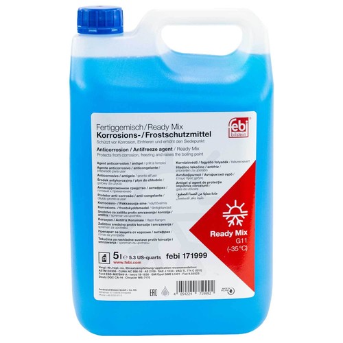 Antigel Febi G11 -35°C Mélange Prêt À L'Emploi 5 Litres Bleu Pour ...