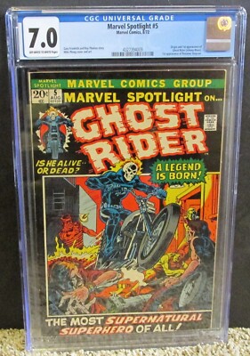 MARVEL SPOTLIGHT #5 CGC 7.0 1st App GHOST RIDER JOHNNY BLAZE & ROXANNE ...
